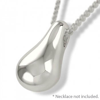 Silver Pear Pendant Without Necklace - FC Douch Funeral Directors
