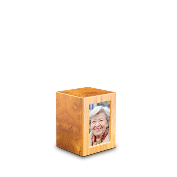 Memory Photo Urn For Ashes - Light Wood Effect | Shop Online